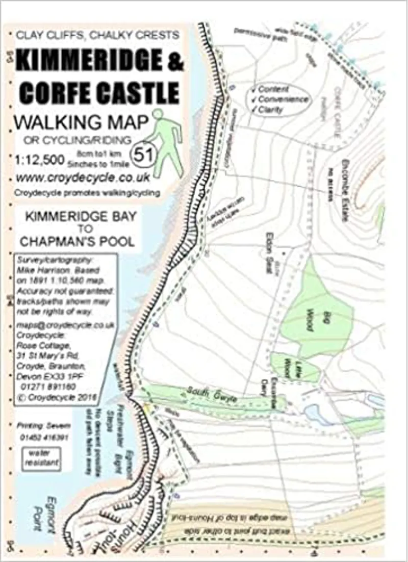 Croyde Cycle Kimmeridge and Corfe Castle Walking Map