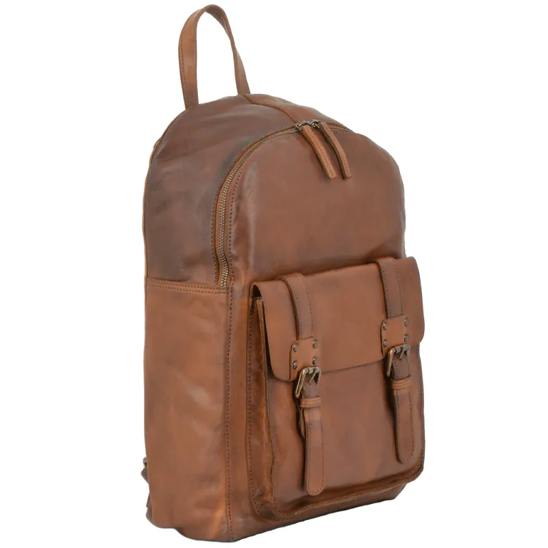 Ashwood Vintage look Leather rucksack in Rust